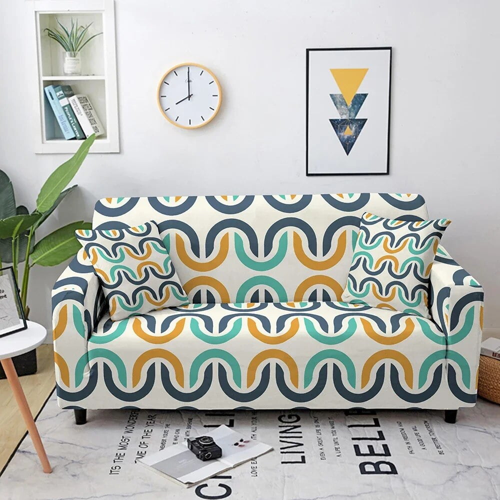 Floral Print Elastic Sofa Cover Stretch Sofa Covers for Living Room ...