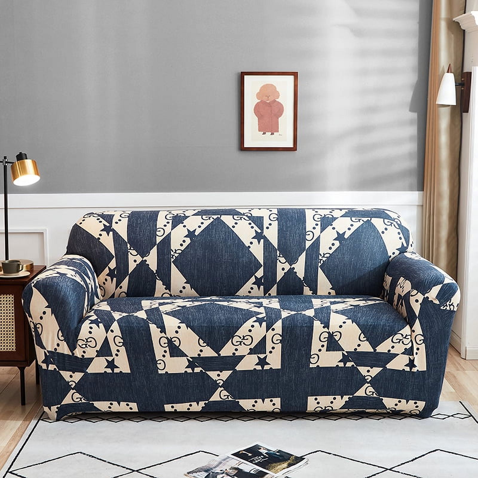 Floral Print Elastic Sofa Cover Stretch Sofa Covers for Living Room ...