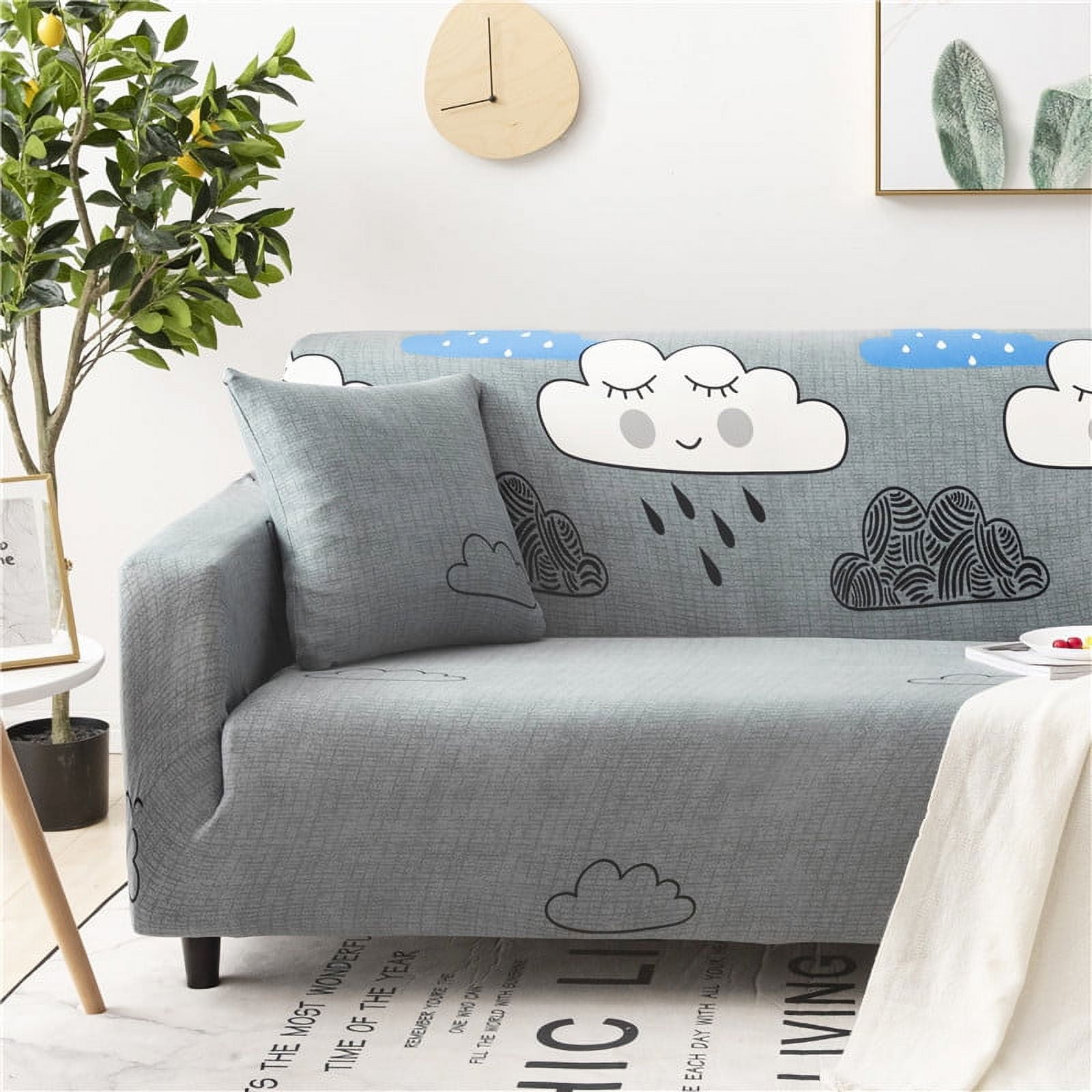 Floral Print Elastic Sofa Cover Stretch Sofa Covers for Living Room ...