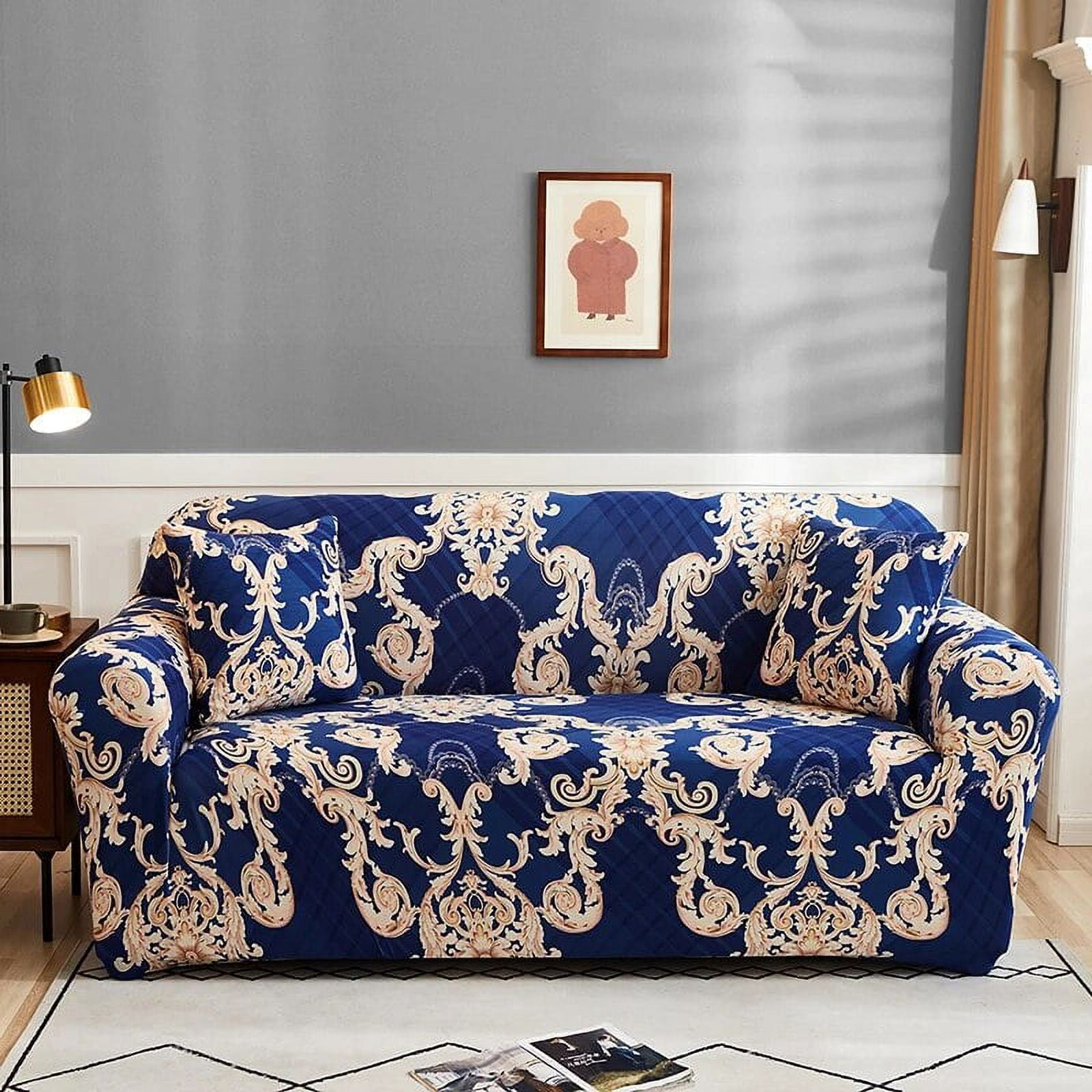 Floral Print Elastic Sofa Cover Stretch Sofa Covers for Living Room ...