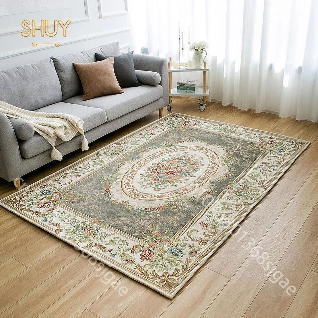 Floral Print Rugs Vintage Large Area Carpet Europe Living Room Luxury ...