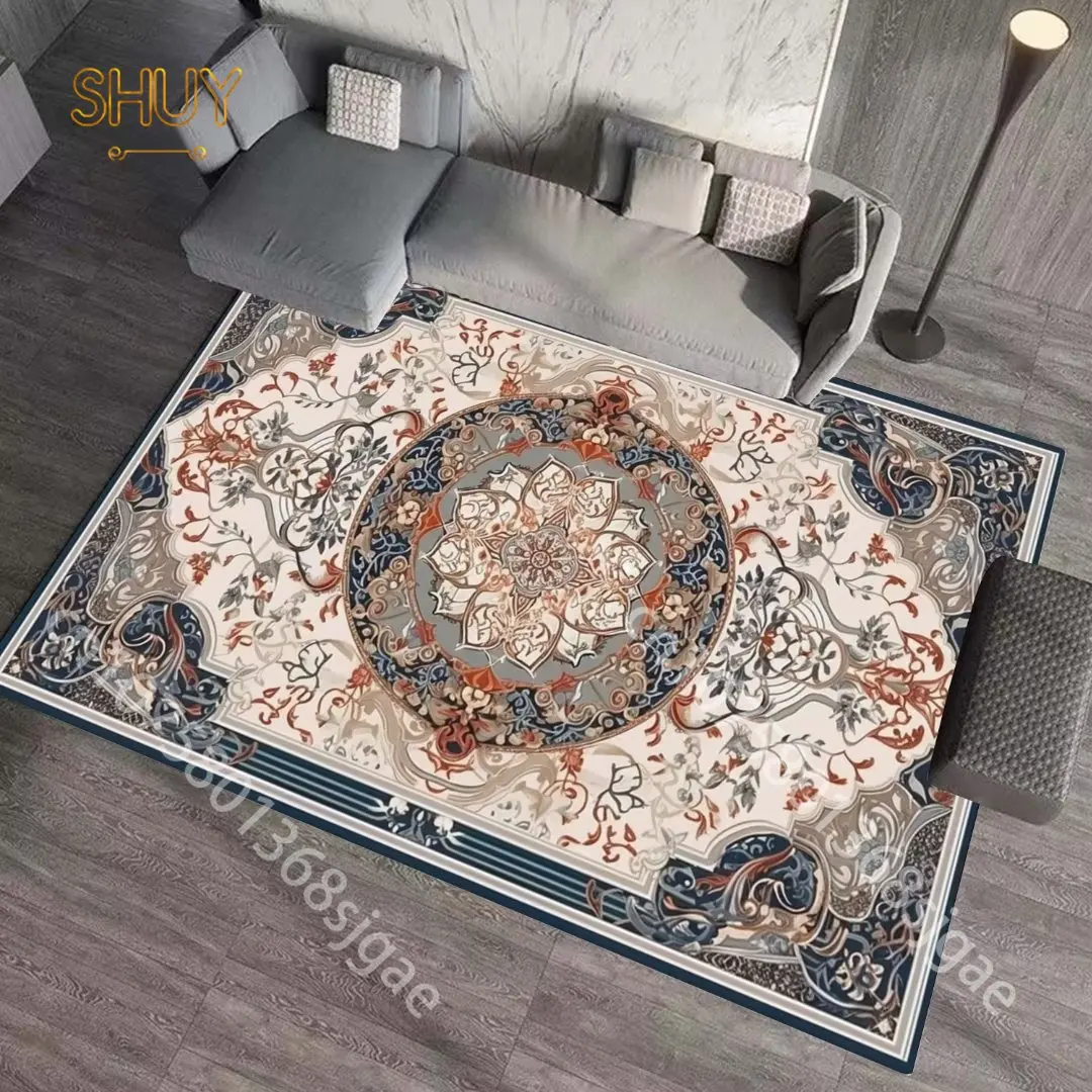 Floral Print Rugs Vintage Large Area Carpet Europe Living Room Luxury ...