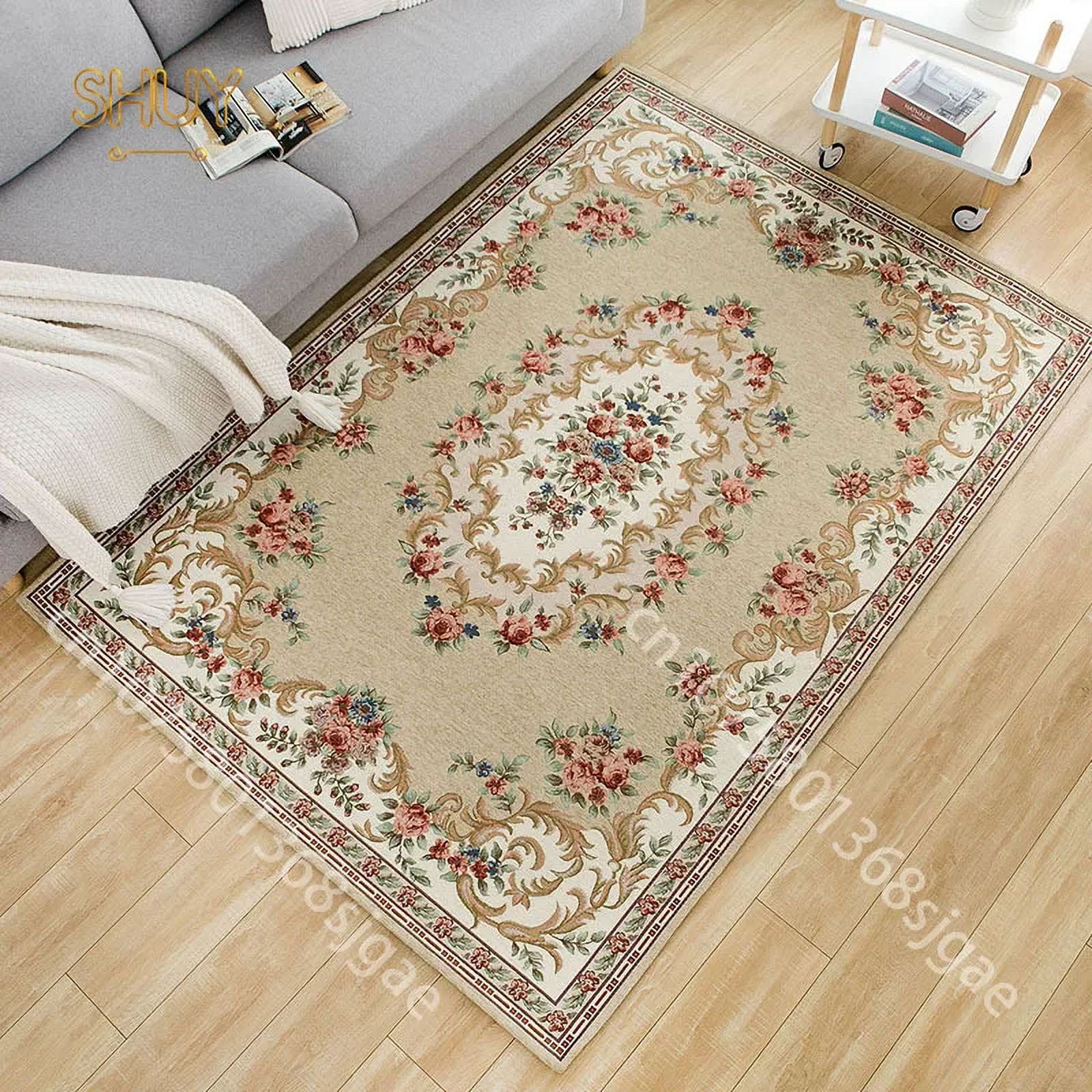 Floral Print Rugs Vintage Large Area Carpet Europe Living Room Luxury Home ration Aesthetic ...