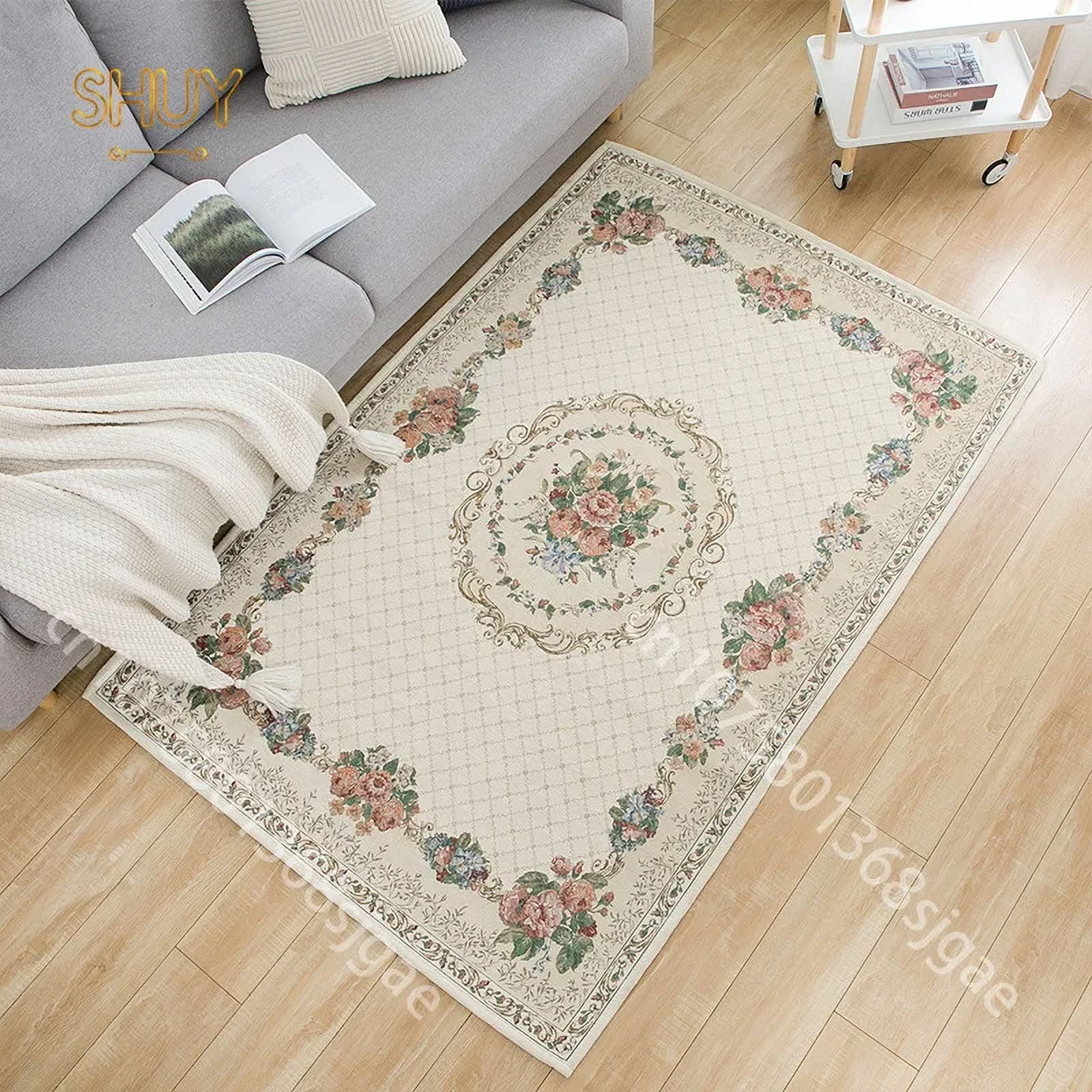 Floral Print Rugs Vintage Large Area Carpet Europe Living Room Luxury ...