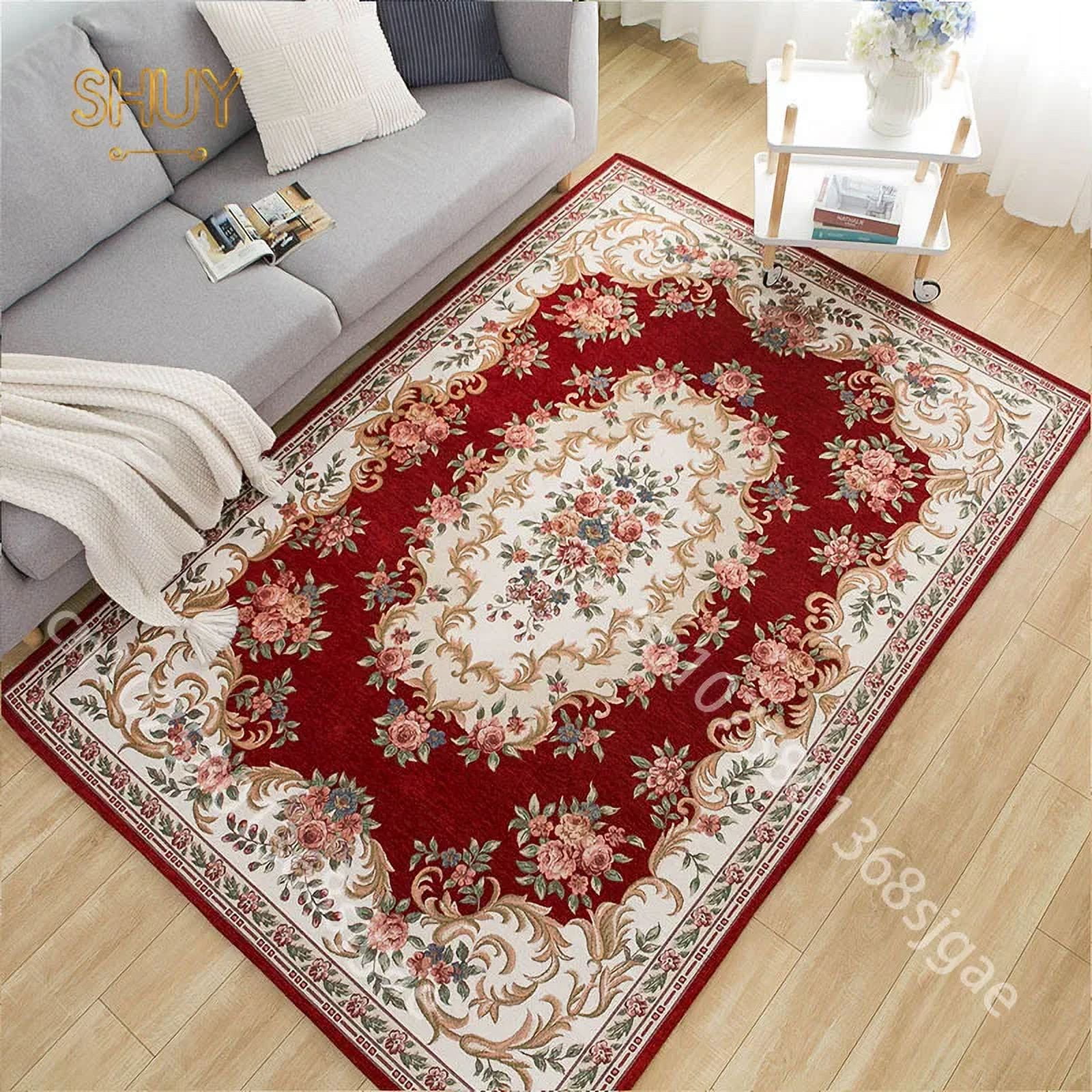 Floral Print Rugs Vintage Large Area Carpet Europe Living Room Luxury ...