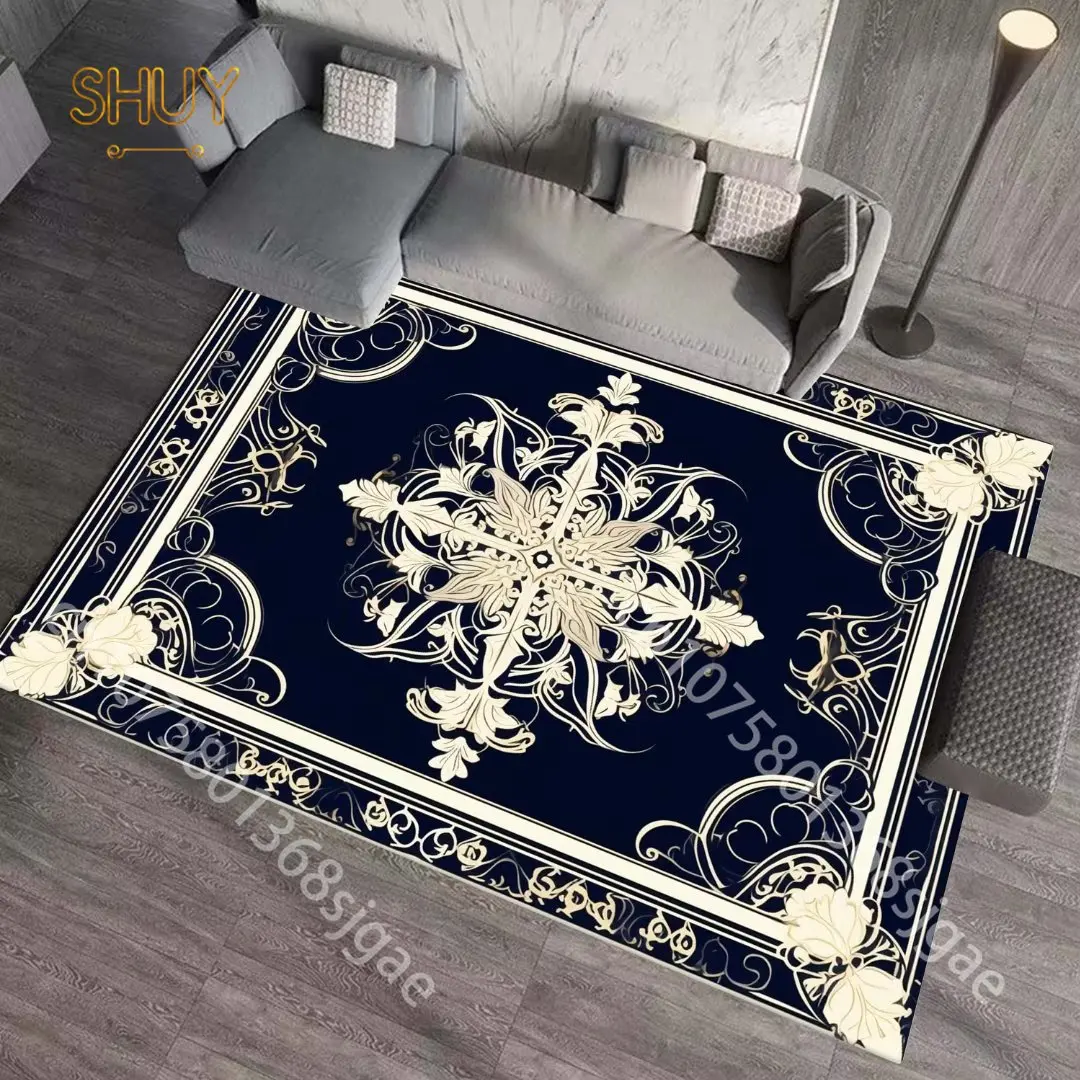 Floral Print Rugs Vintage Large Area Carpet Europe Living Room Luxury ...