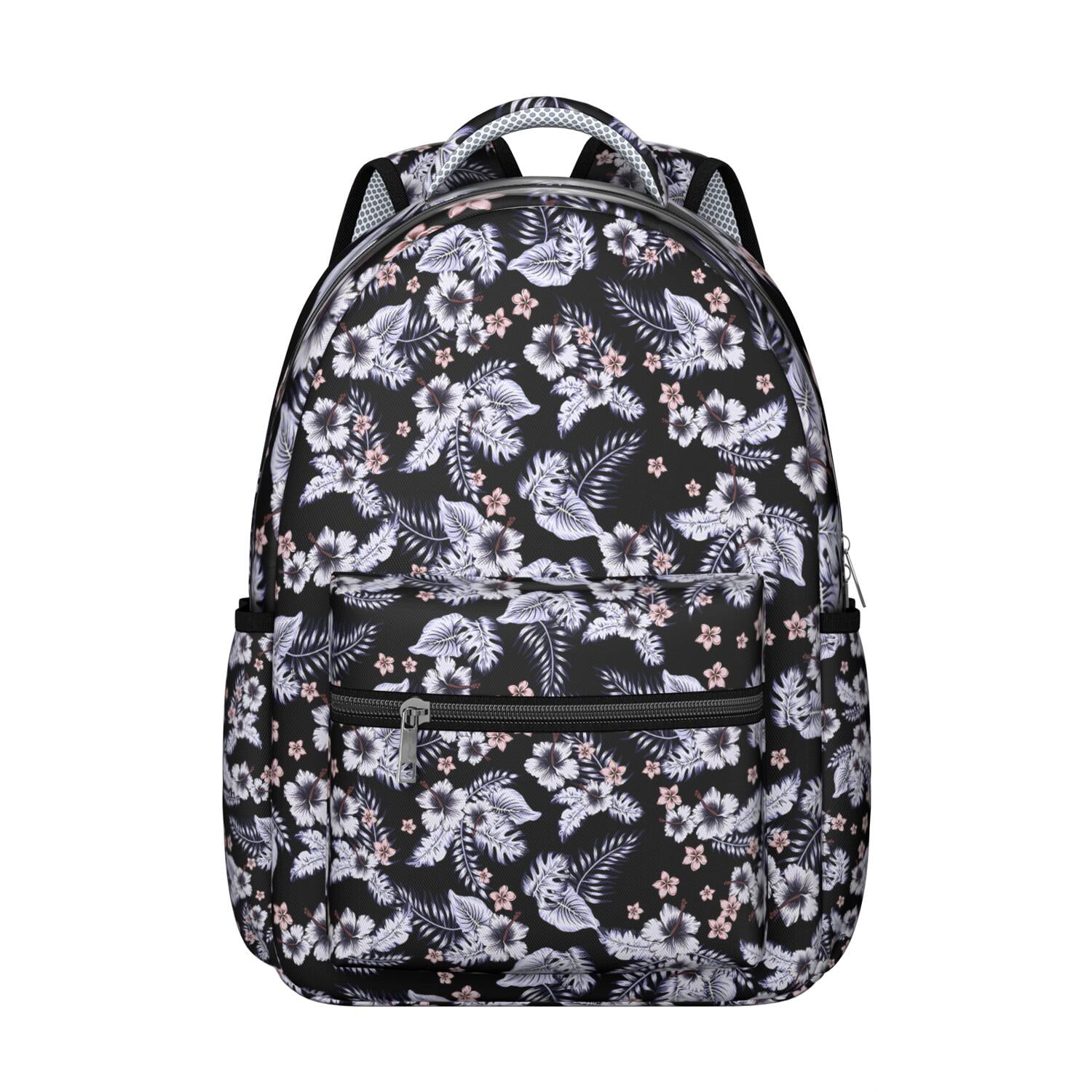 Floral Print Travel Backpack for Students Lightweight and ...