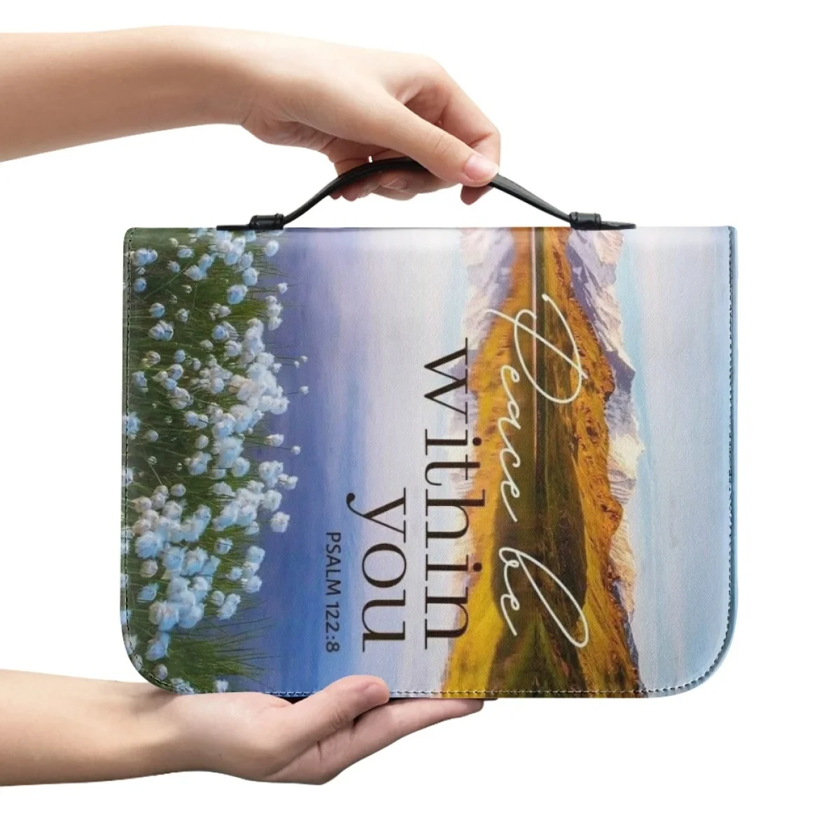 Floral Print Women Leather Bible Bag Pretty Flower Design Bible ...