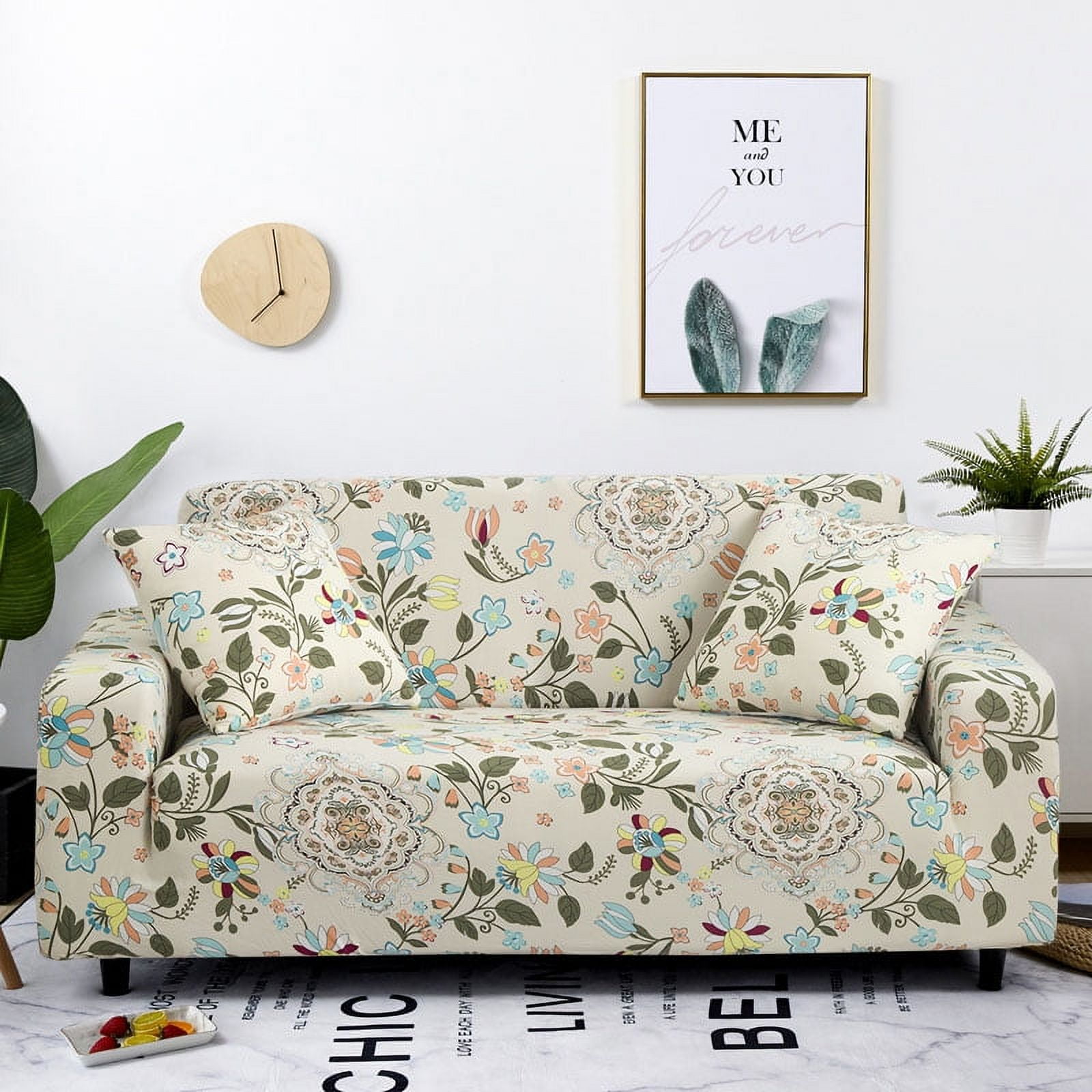 Floral Printing Sofa Cover for Living Room Slipcovers Sofa Cover Cotton ...