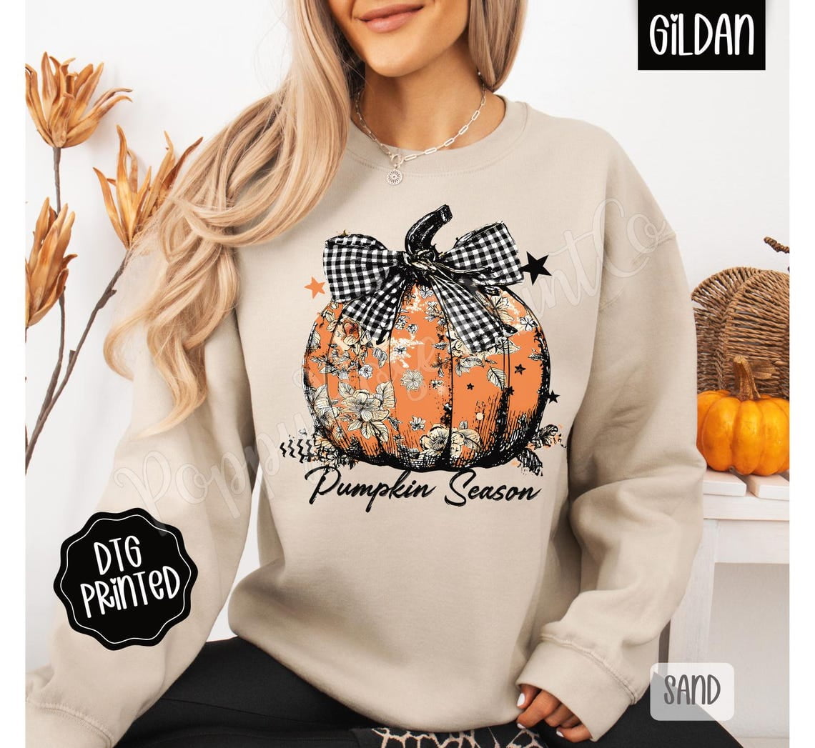 Floral Pumpkin Season Sweatshirt, Trendy Autumn Fall Sweater, Cute ...