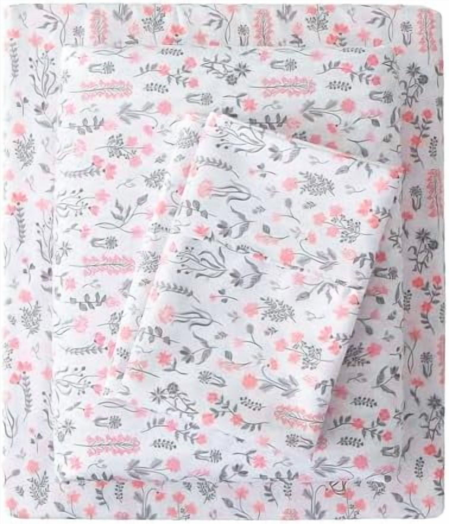 Floral Queen Sheet Set - 4 Piece Vintage Cute Red Flower Patterned Bed ...