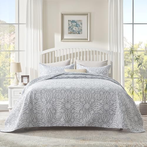 Floral Quilt King Size, Soft Durable Quilted Bedspread Lightweight ...