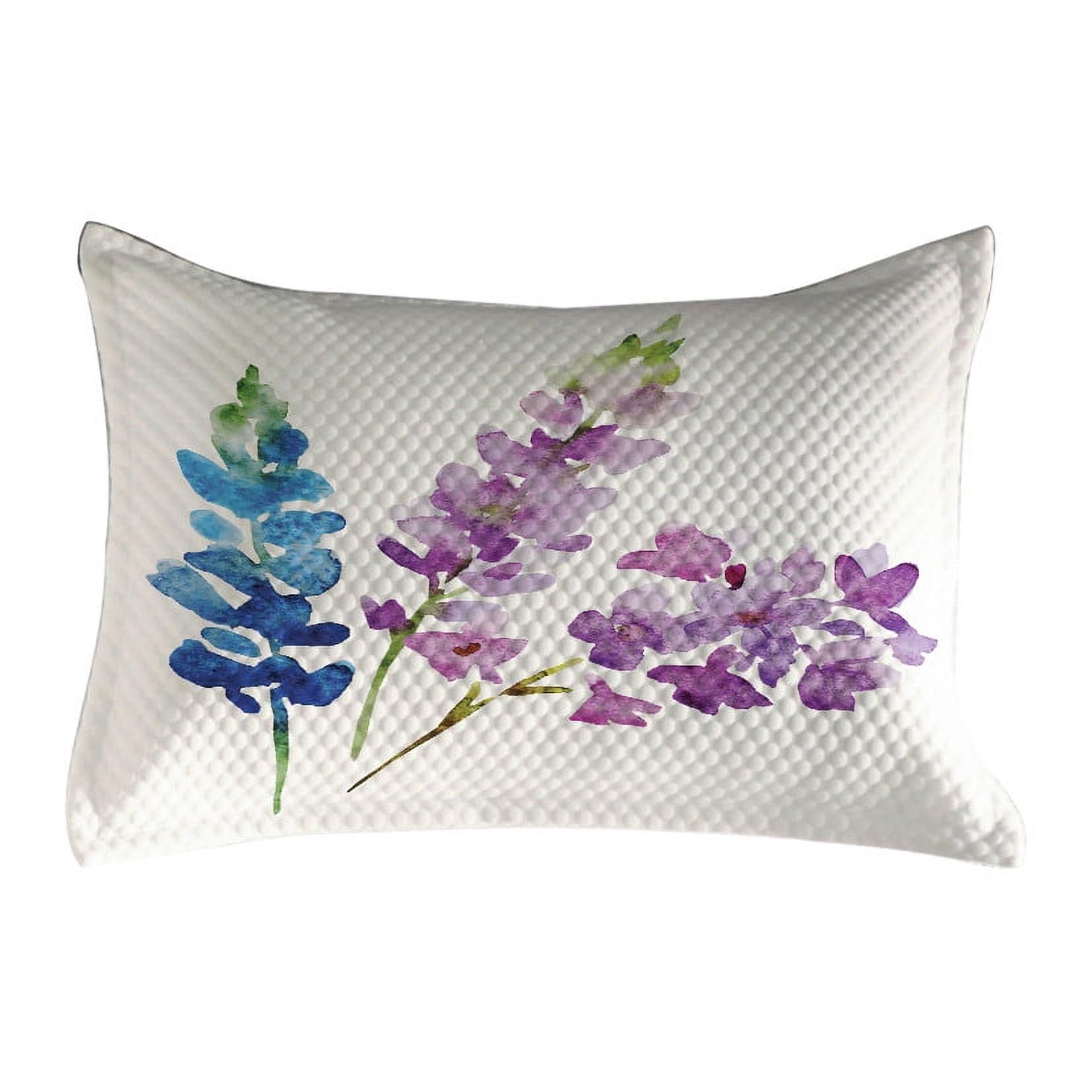 Floral Quilted Pillowcover, Branches of Watercolor Flowers in Spring ...