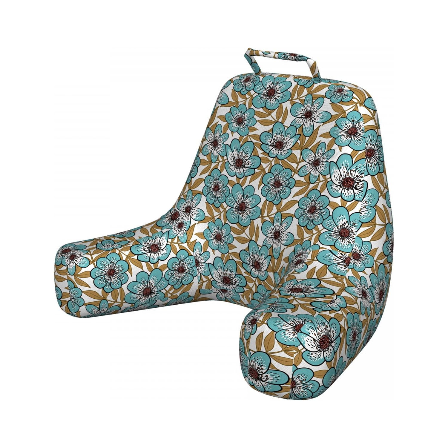 Floral Reading Pillow Cover, Continuous Flowers Pattern Vintage Look ...