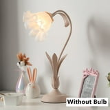 Floral Remote Control Iron and Glass Table Lamp with Flower-Shaped ...