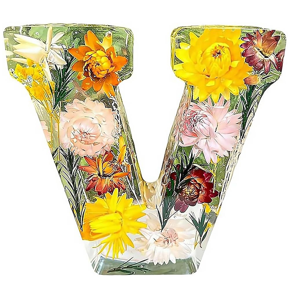 Floral Resin Letter Night Light Creativity Floral Resin Night Lights ...
