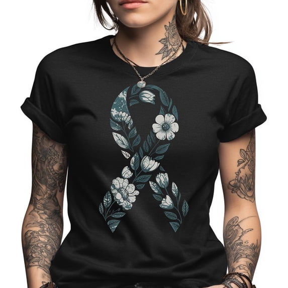 Floral Ribbon Shirt | Botanical Flower Graphic Tee | Delicate Nature ...