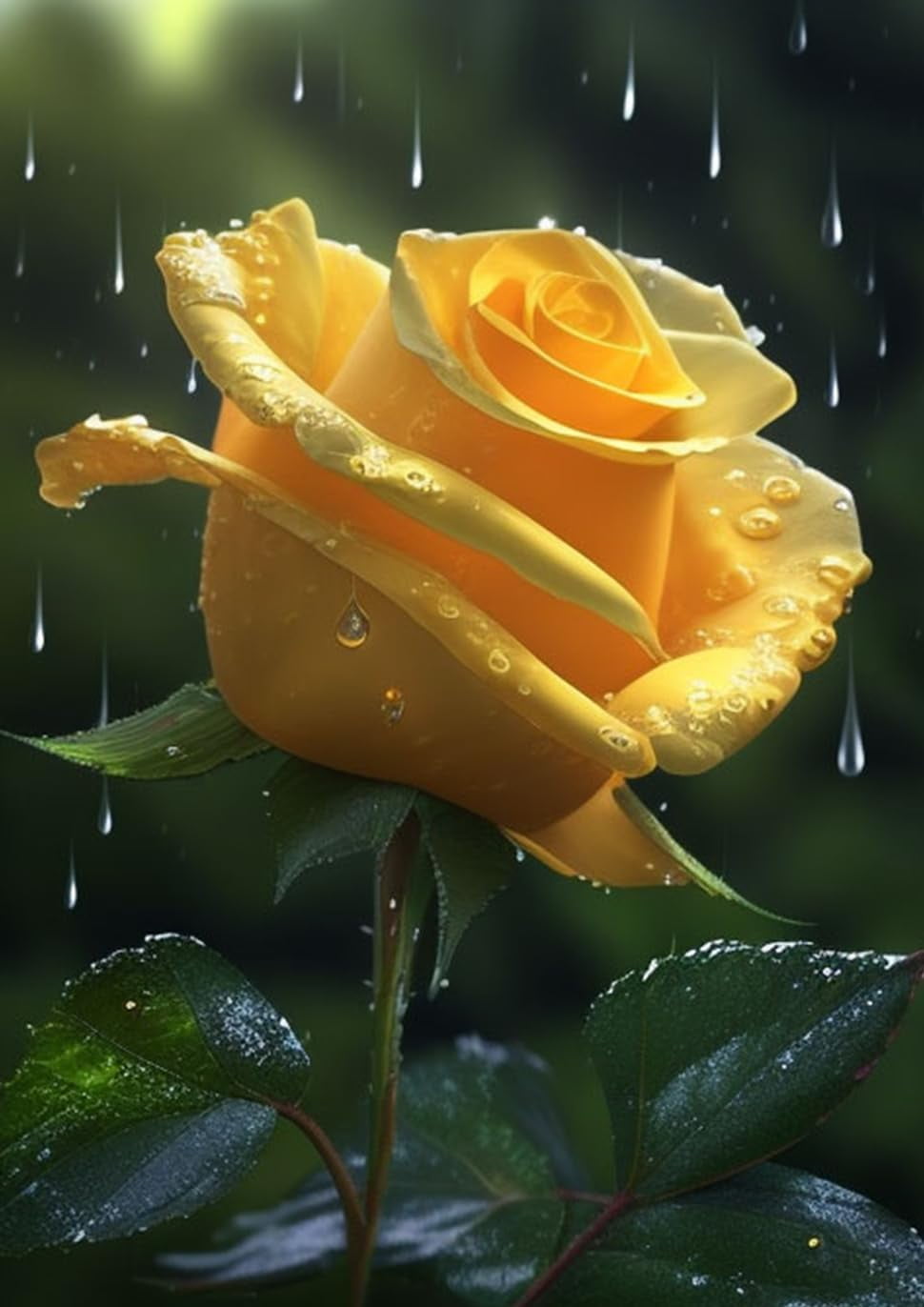 Floral Romantic Yellow Rose 1000 Piece Jigsaw Puzzle Suitable for All ...