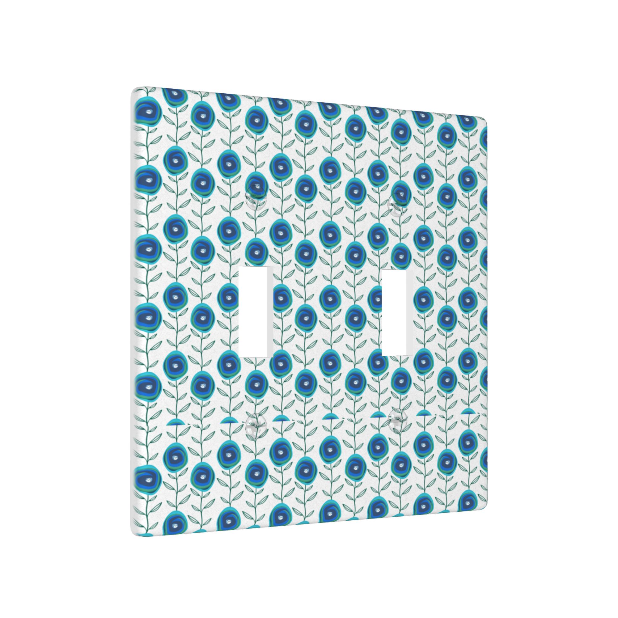 Floral Roses Pattern Background Double Toggle Light Switch Plate ...