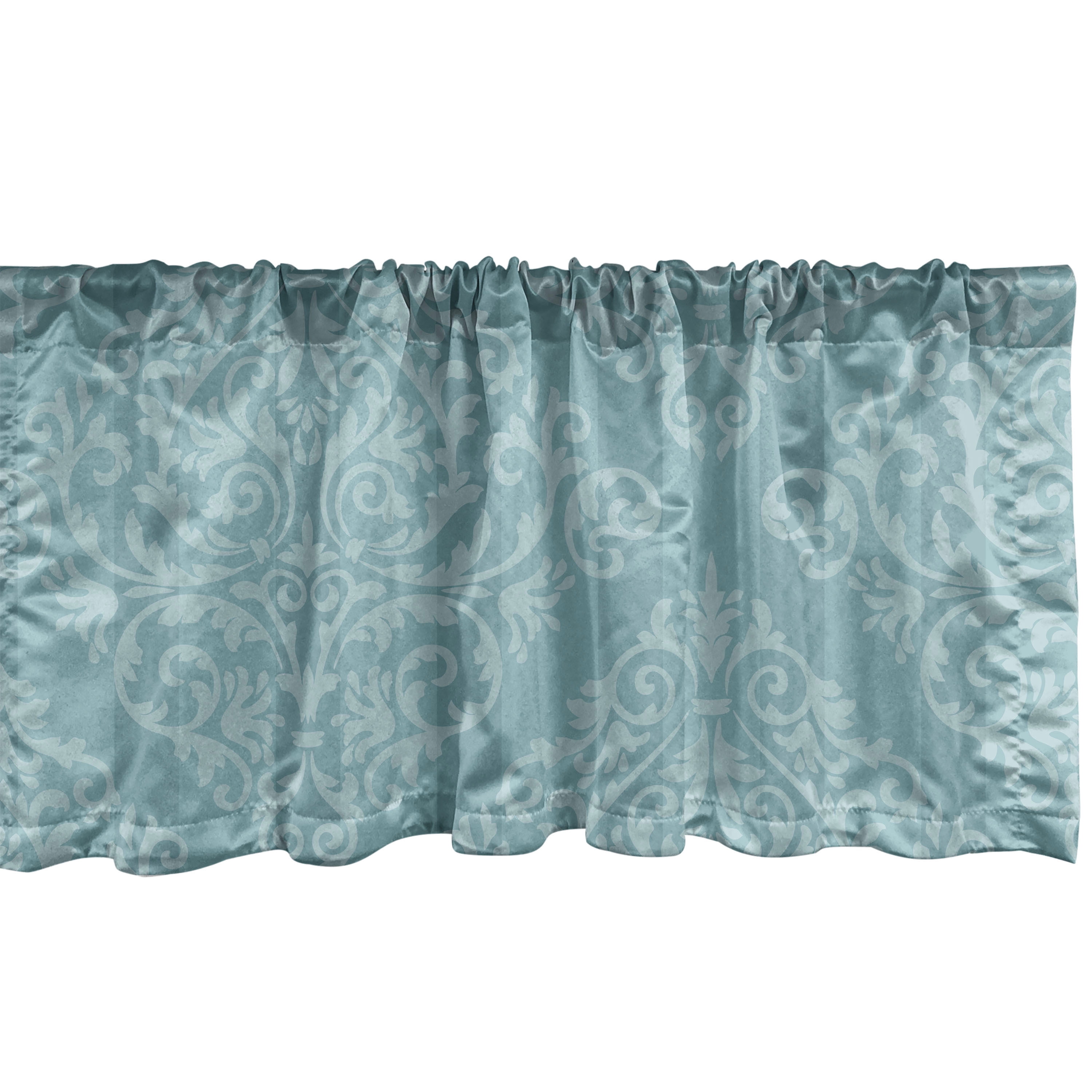 Floral Royal Window Valance, Vintage Damask of Flowers Boho Pattern on ...