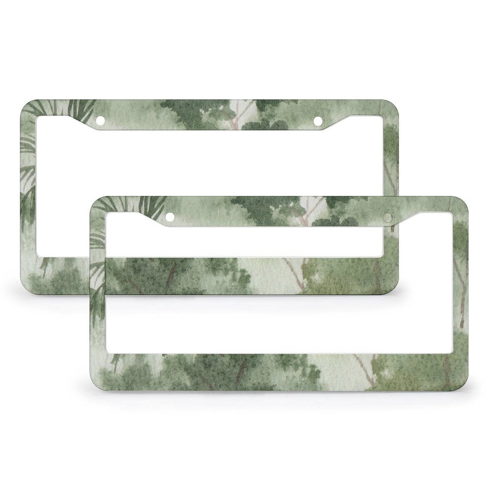 Floral Sage Green Forest Soft License Plate Frame 2 Pack License Plate ...