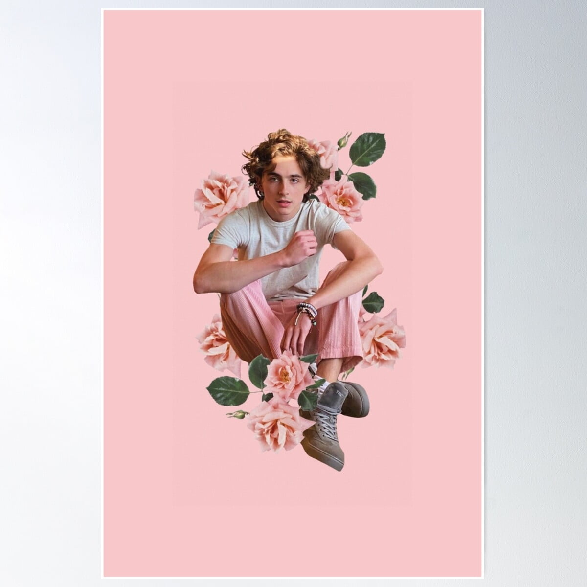 Floral Saint Timothee Chalamet Poster Wall Art, Modern Wall Decor For ...