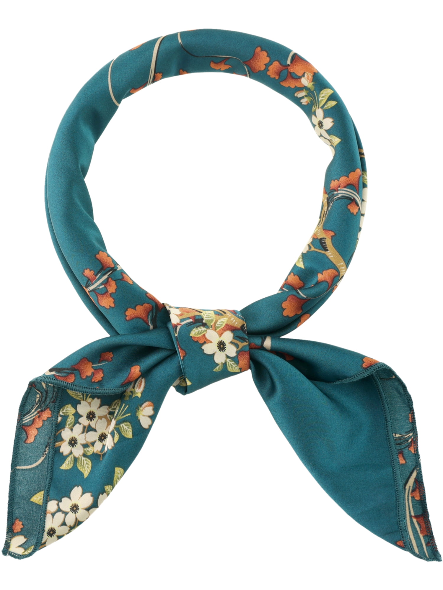 INSPIRE CHIC Women Floral Satin Scarves, Square Silky Neck Scarf ...
