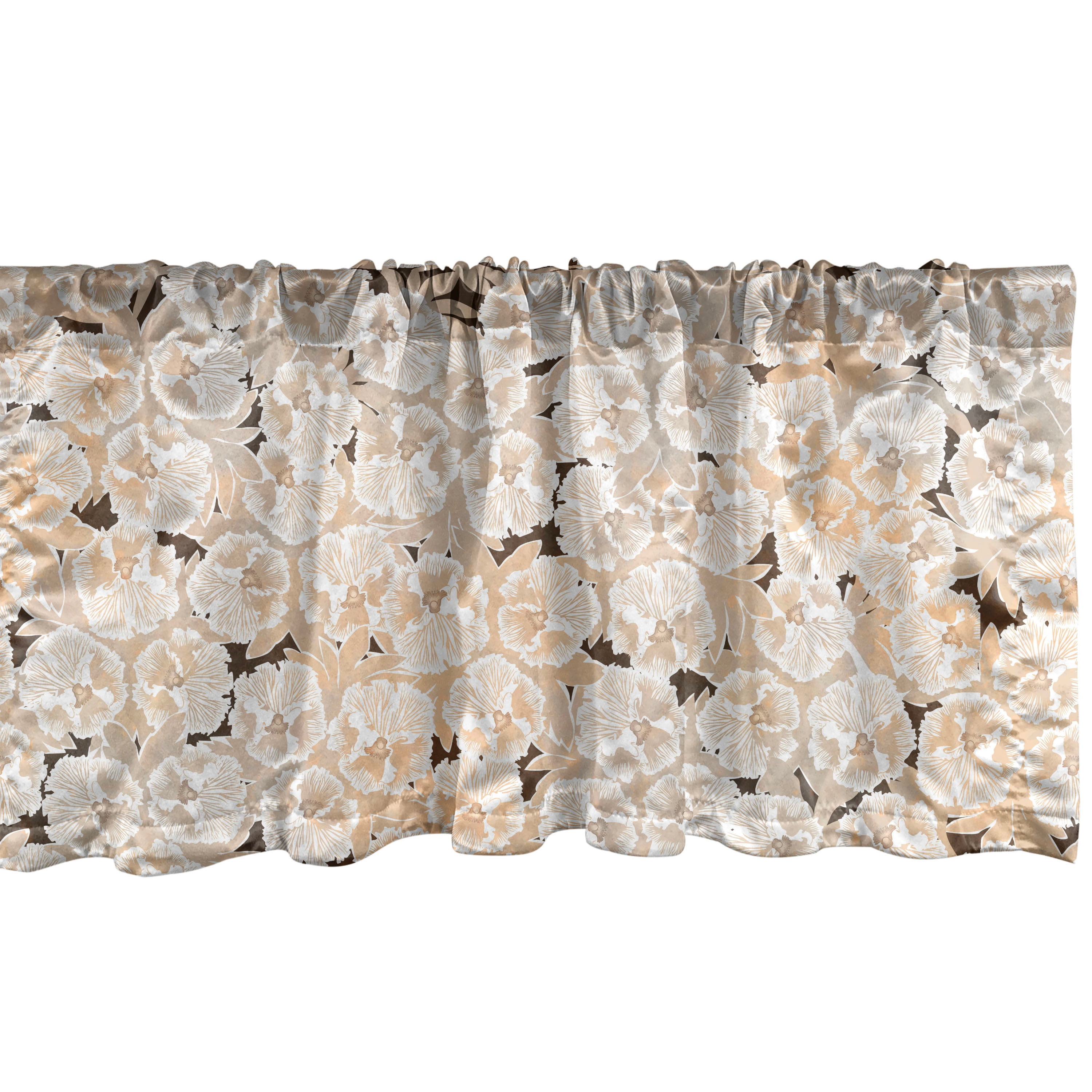 Floral Scene Window Valance, Garden Feelings Flowers Boho Silhouettes ...