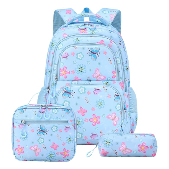 Floral School Backpack Set, Waterproof Backpack with Lunch Bag, Multi ...