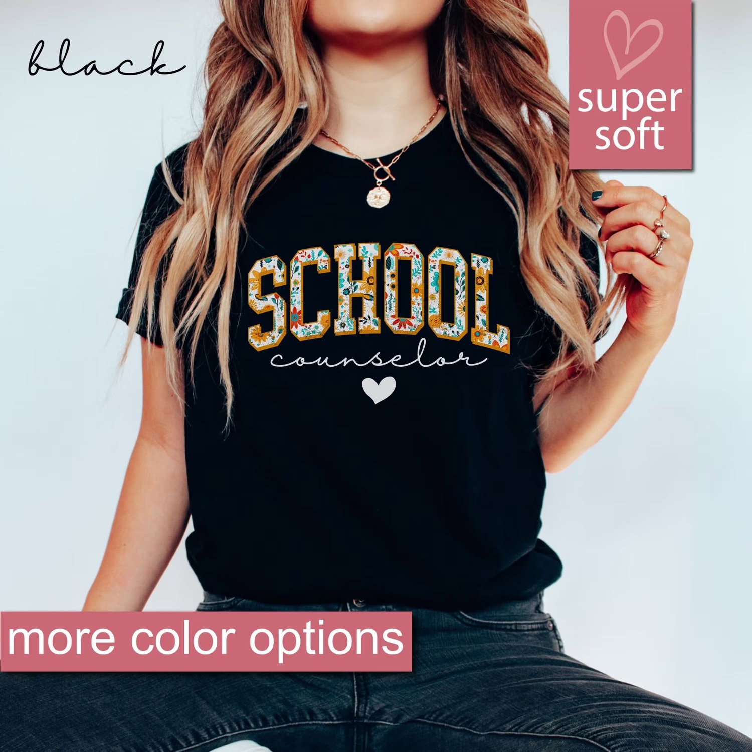 Floral School Counselor Sweahirt, School Counseling Gif, M1ental Health ...