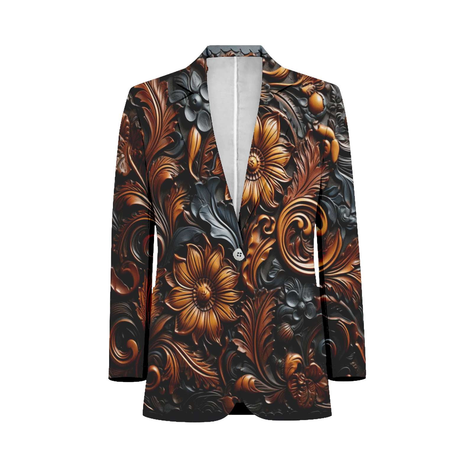 Floral Scroll Carved Wood Pattern Customized Men's Suits full man Shawl ...