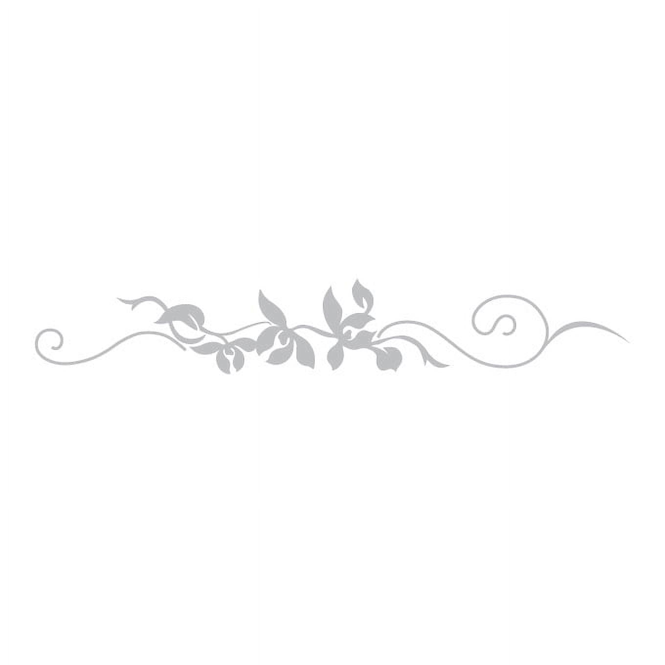 Floral Scroll Decals - Large - Silver - Walmart.com