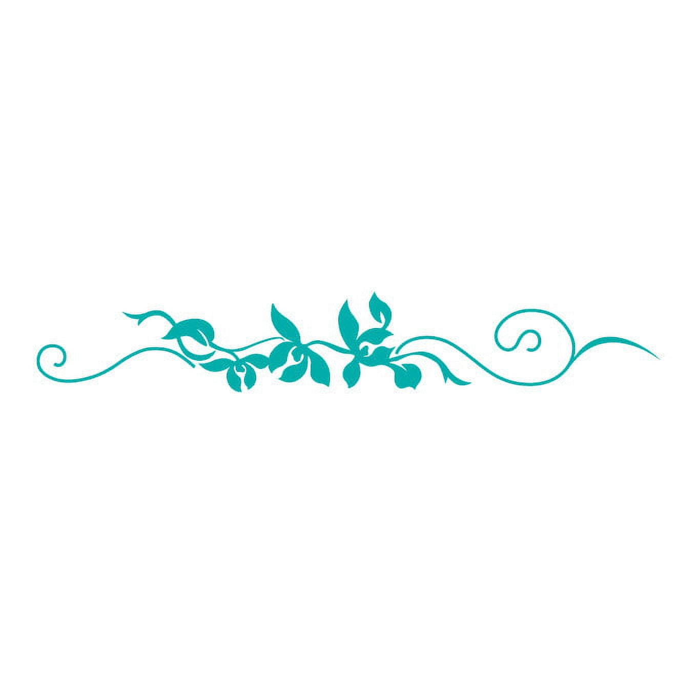 Floral Scroll Decals - Large - Turquoise - Walmart.com