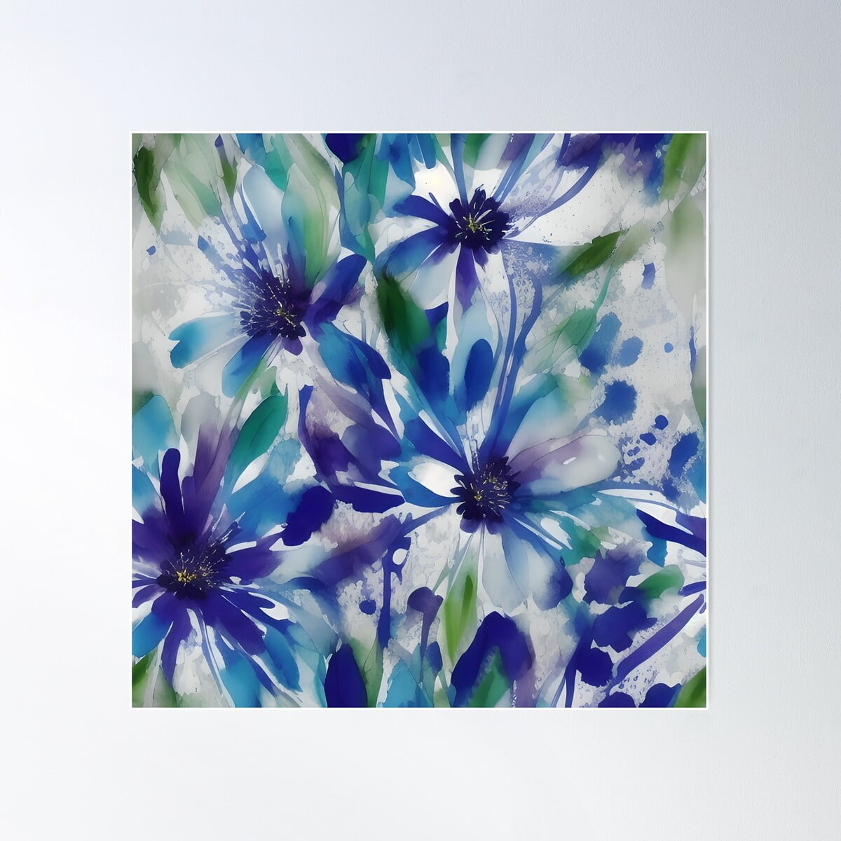 Floral Serenity Patterns Poster Wall Art, Modern Wall Decor For Living ...