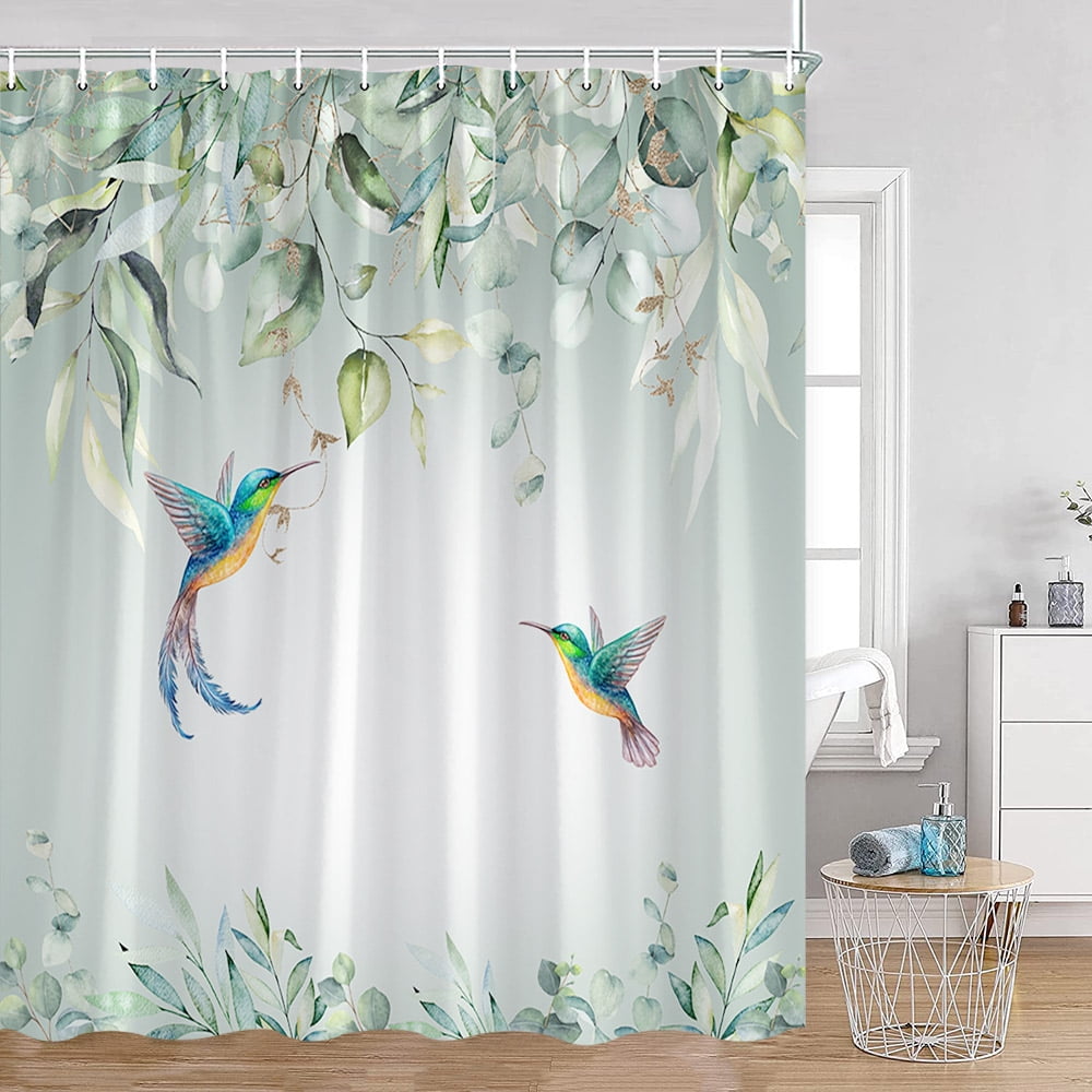 Floral Shower Curtain Watercolour Flowers Plant Hydrangea Lavender ...