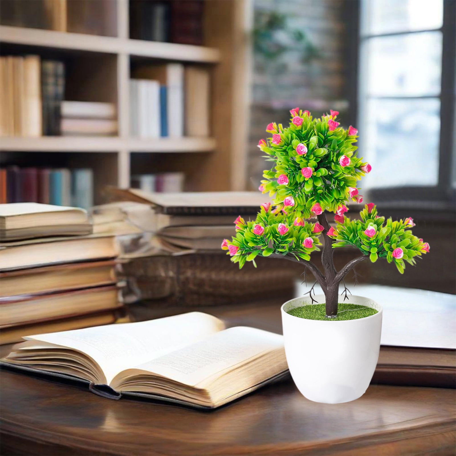 Floral Simulation Bouquet, Living Room Centerpiece, Glass Vase ...