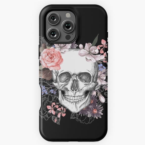 Floral Skeleton Bloom Skeleton Phone Case for iPhone 16 15 14 13 12 11 ...