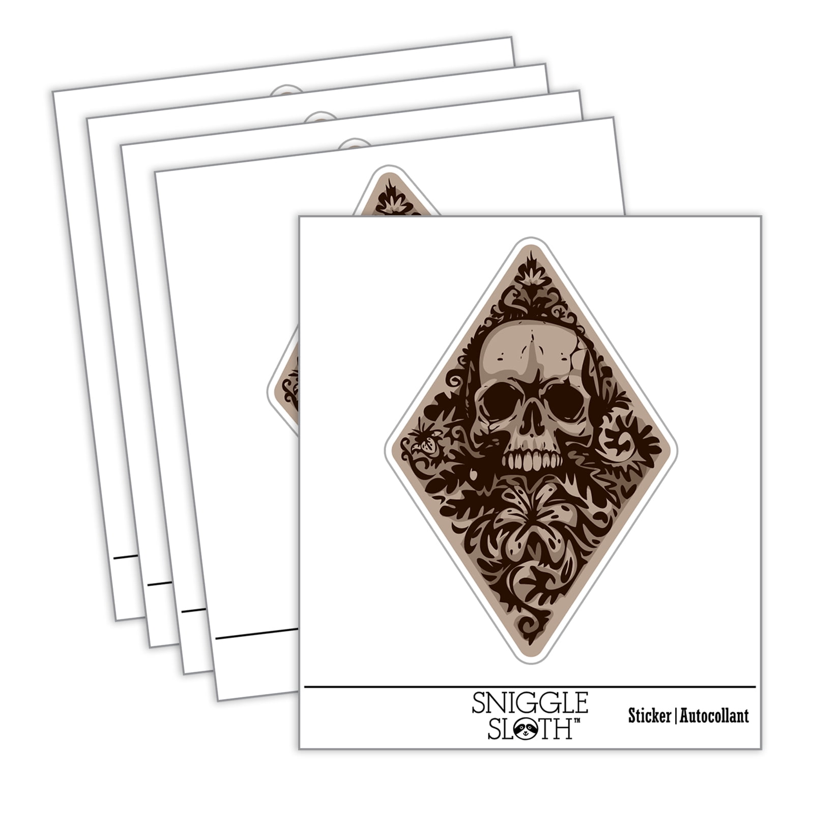 Floral Skull Damask Diamond Wallpaper Pattern Car Window Bumper Water ...