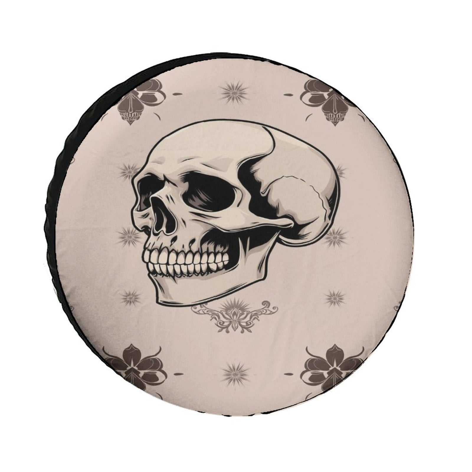 Floral Skull Patterned Wallpaper Spare Tire Cover Universal Waterproof ...