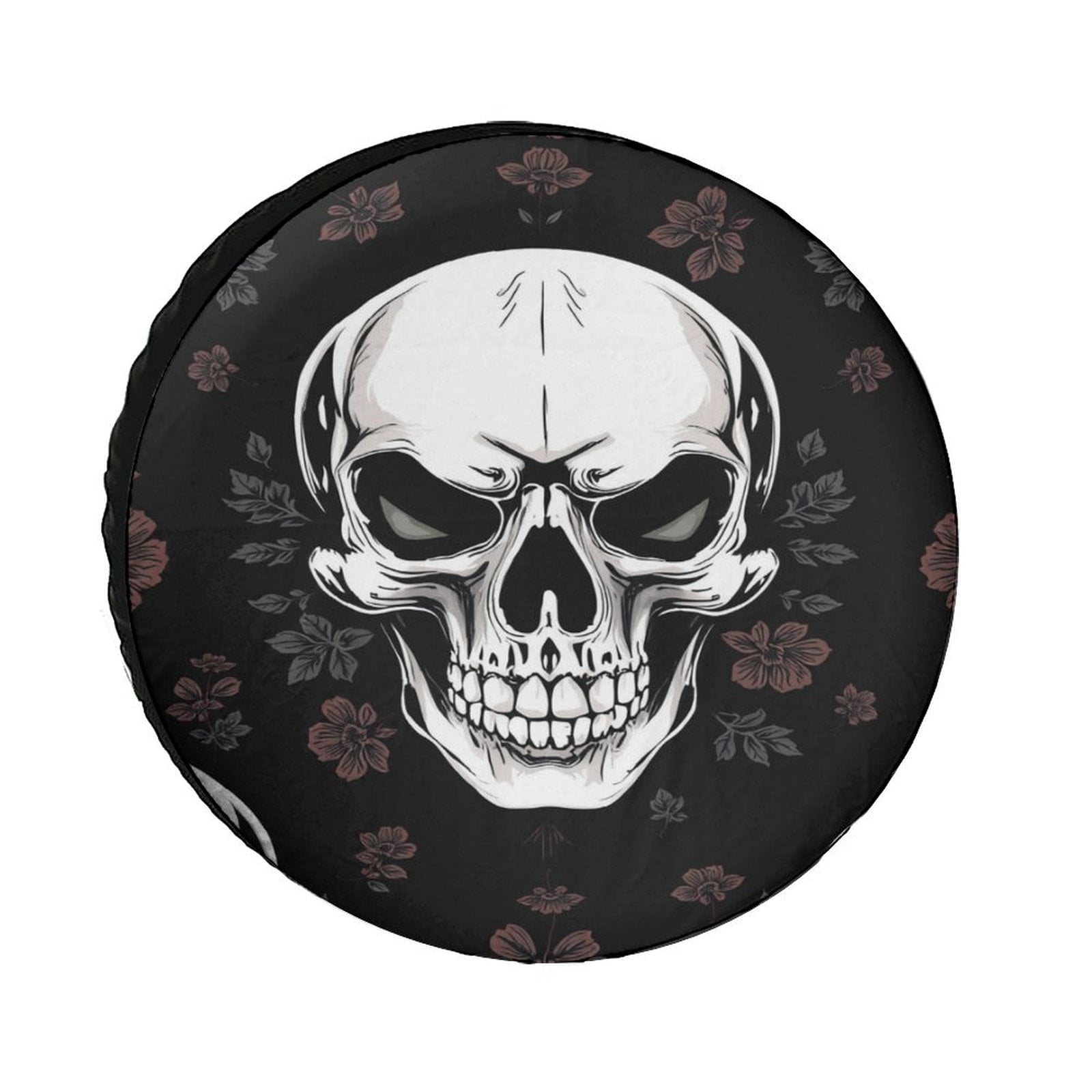 Floral Skull Seamless Pattern Spare Tire Cover Universal Wheel Tire ...