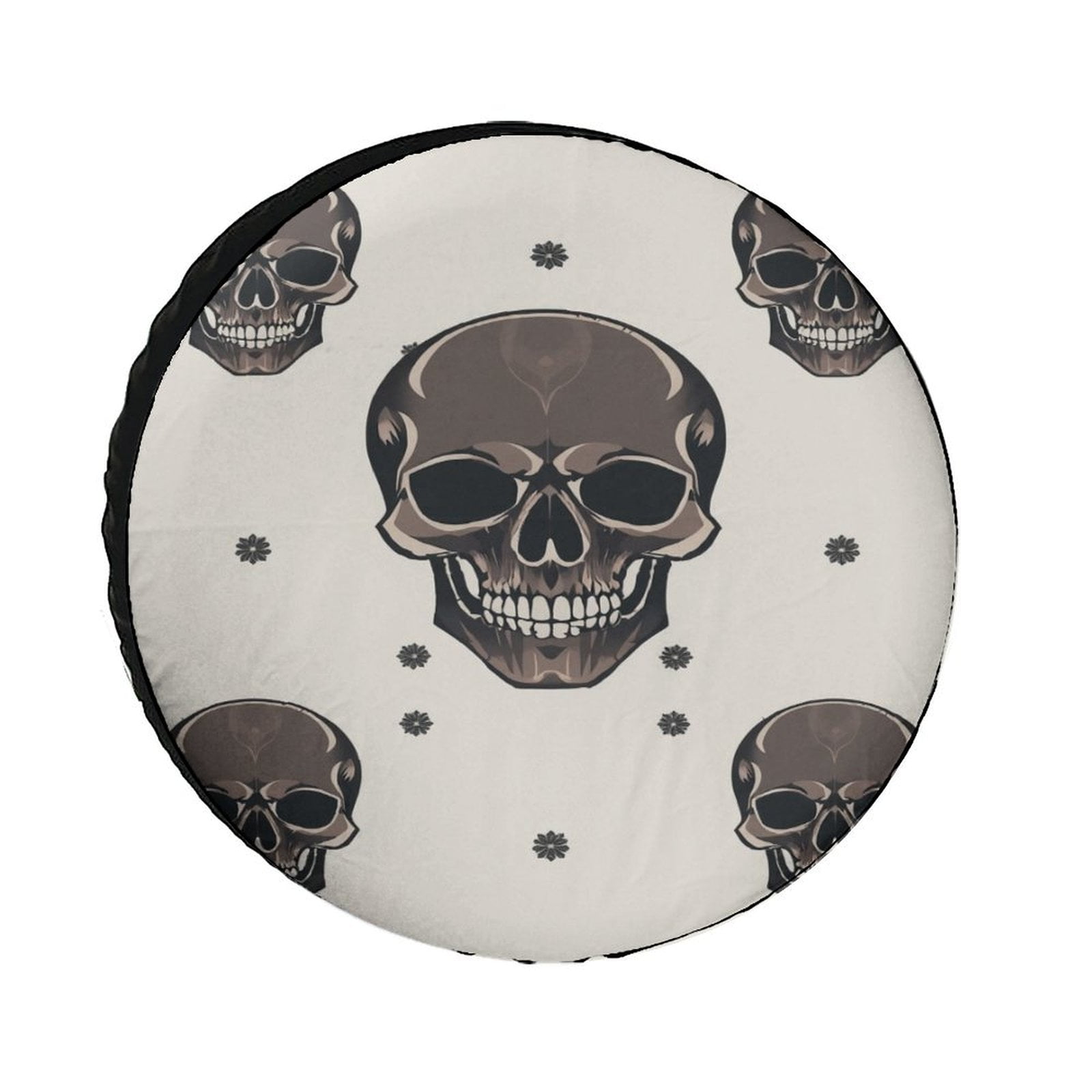 Floral Skull Seamless Pattern Spare Tire Cover Weatherproof Wheel ...