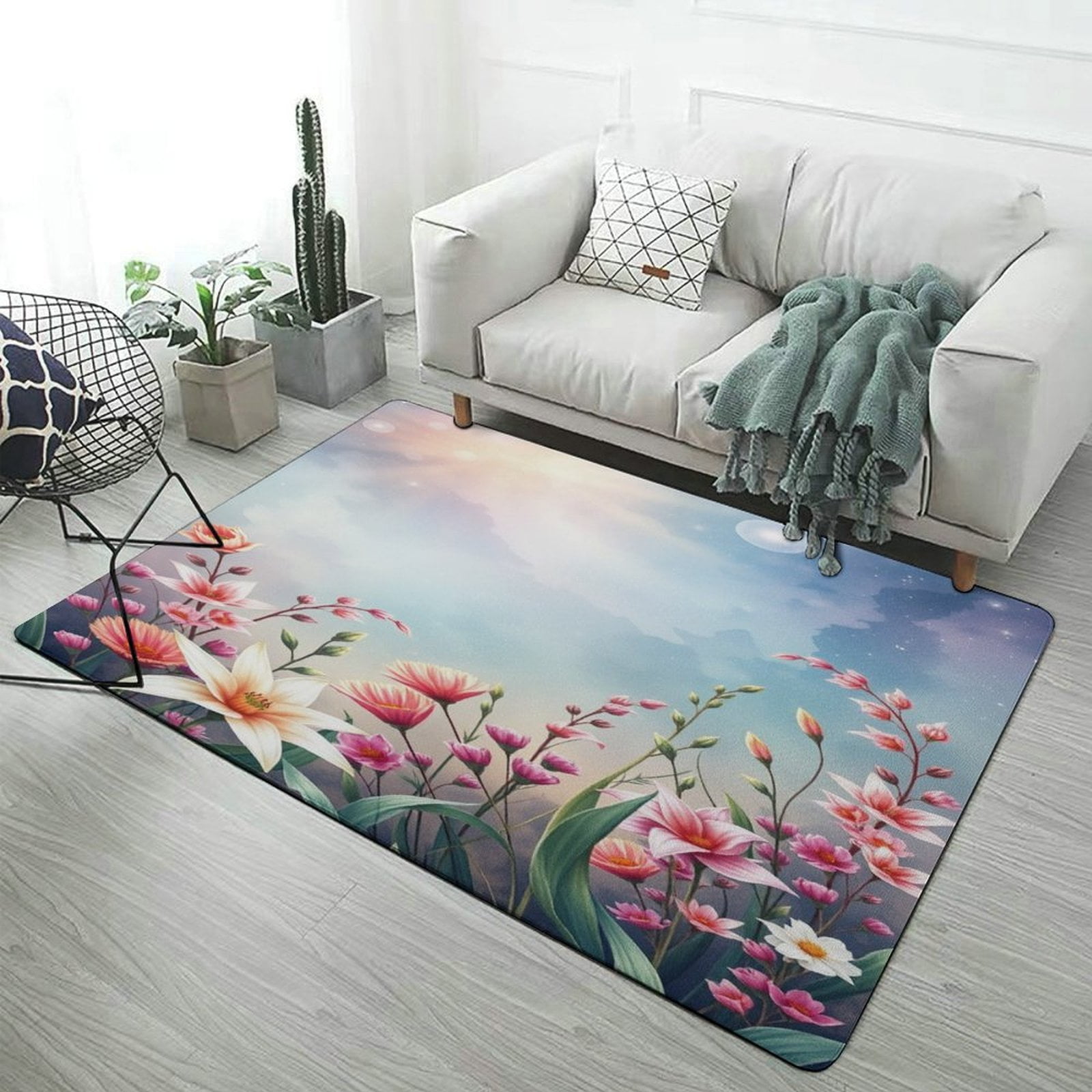 Floral Sky Dreamscape Carpet Large Size Living Room American Style Rugs ...