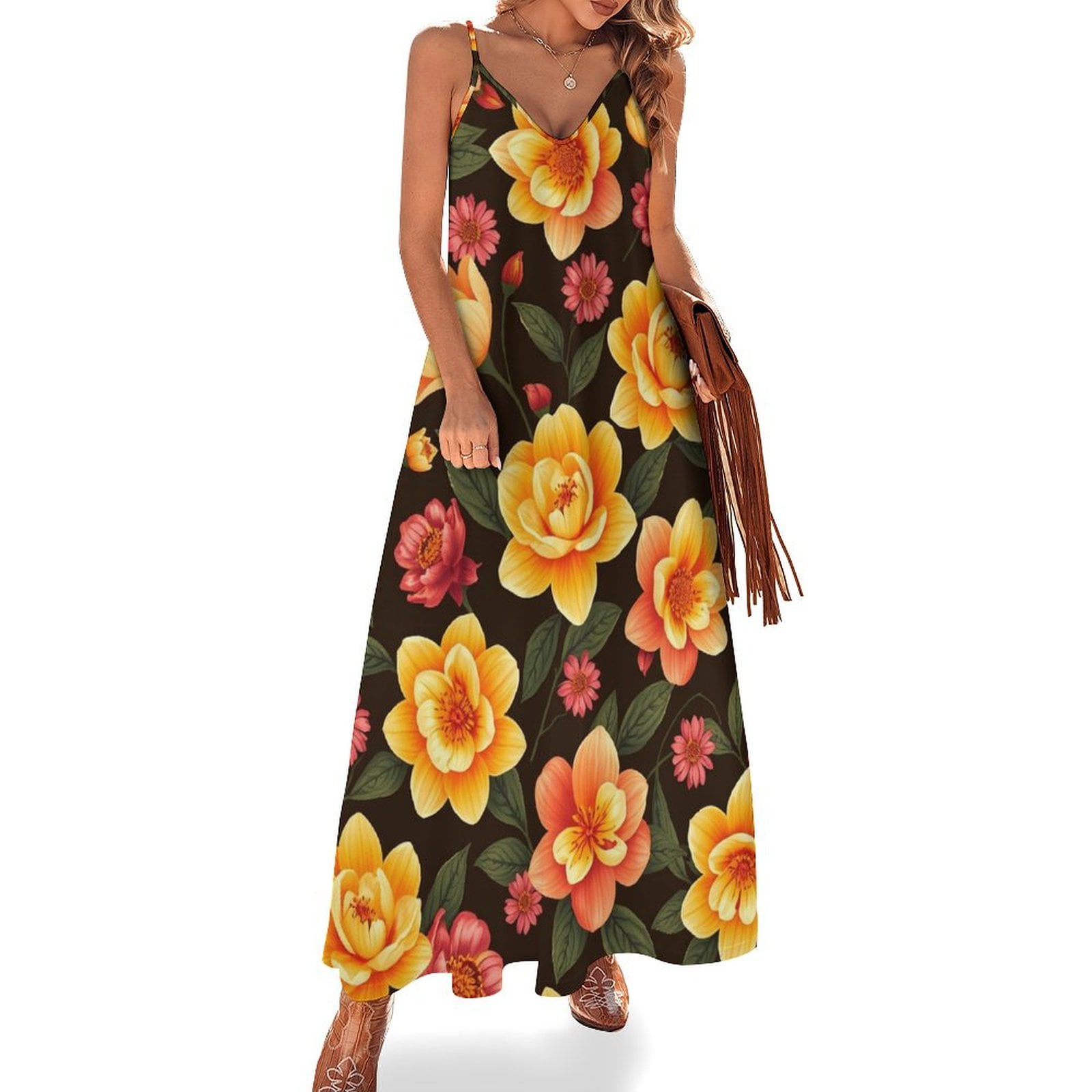 Floral Sleeveless Dress Beach Outfits for Women Luxury Dress Dress Women Party Dresses Woman ...