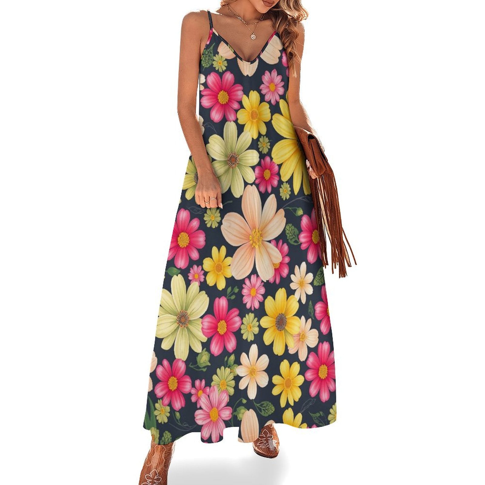 Floral Sleeveless Dress Beach Outfits for Women Luxury Dress Dress Women Party Dresses Woman ...