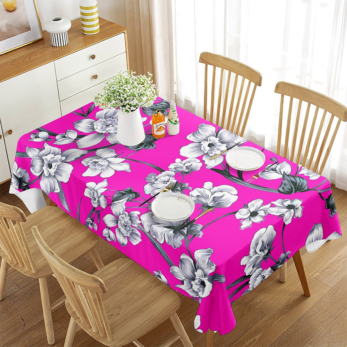 Floral Small Flower Tablecloth Flowers Leaves Little Fresh Aesthetic ...