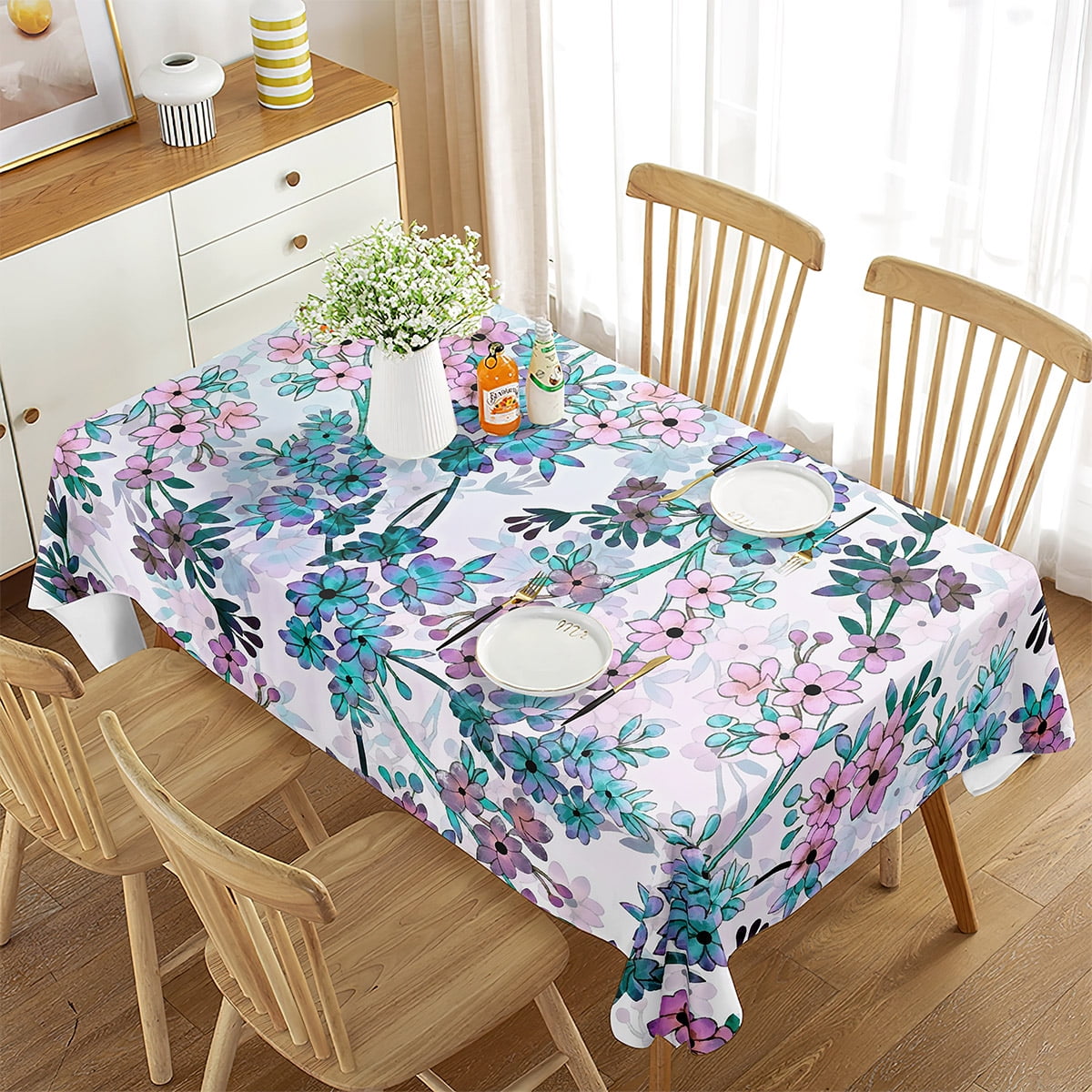 Floral Small Flower Tablecloth Flowers Leaves Little Fresh Aesthetic ...