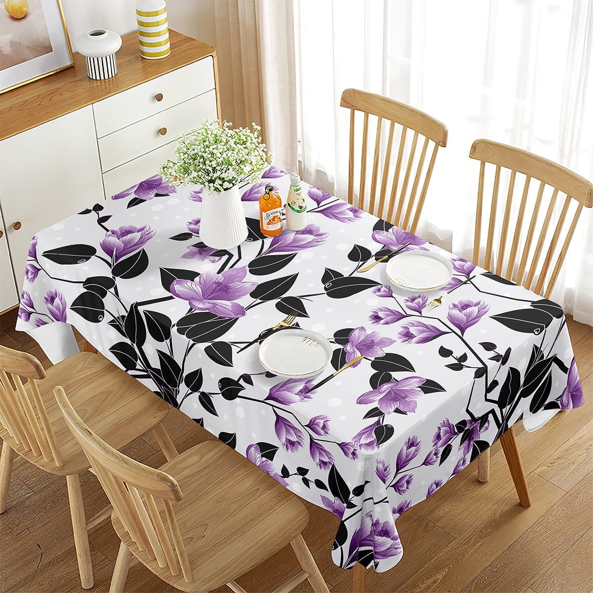 Floral Small Flower Tablecloth Flowers Leaves Little Fresh Aesthetic ...