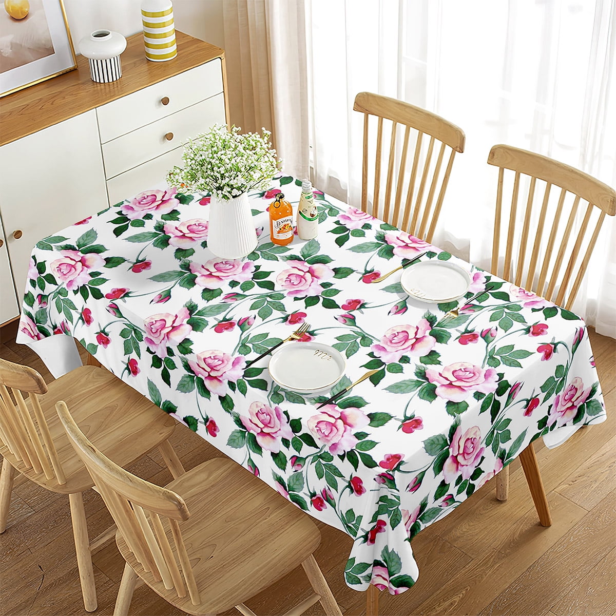 Floral Small Flower Tablecloth Flowers Leaves Little Fresh Aesthetic ...