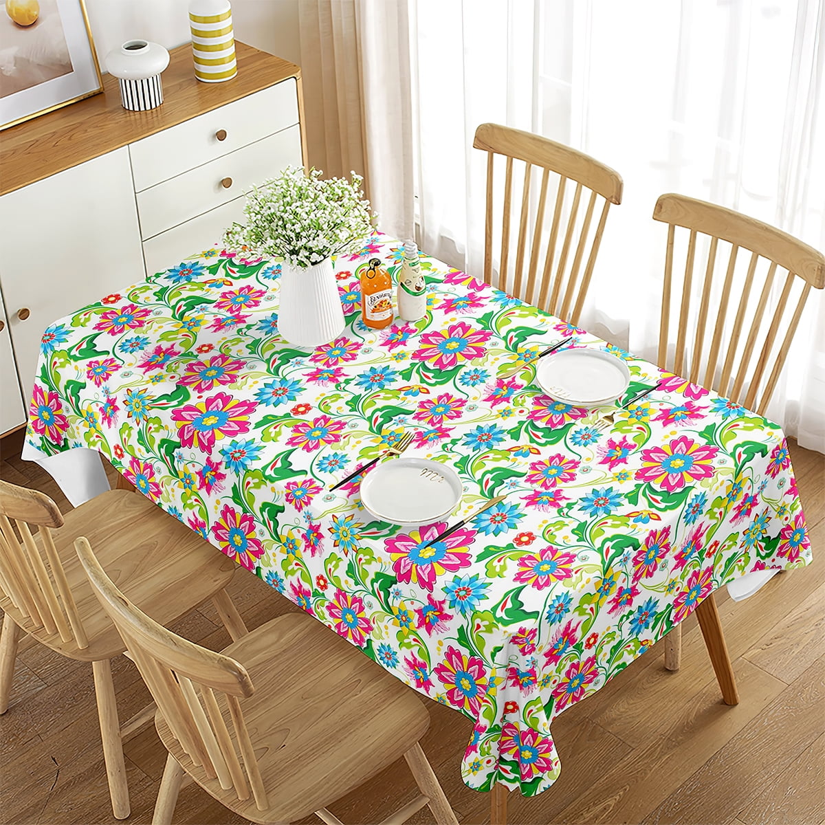 Floral Small Flower Tablecloth Flowers Leaves Little Fresh Aesthetic ...