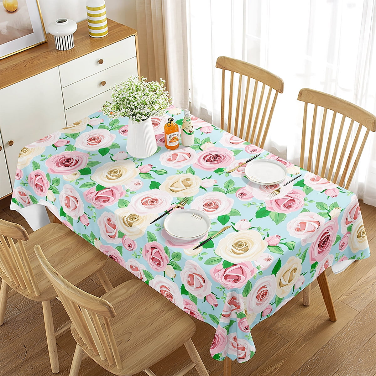 Floral Small Flower Tablecloth Flowers Leaves Little Fresh Aesthetic ...